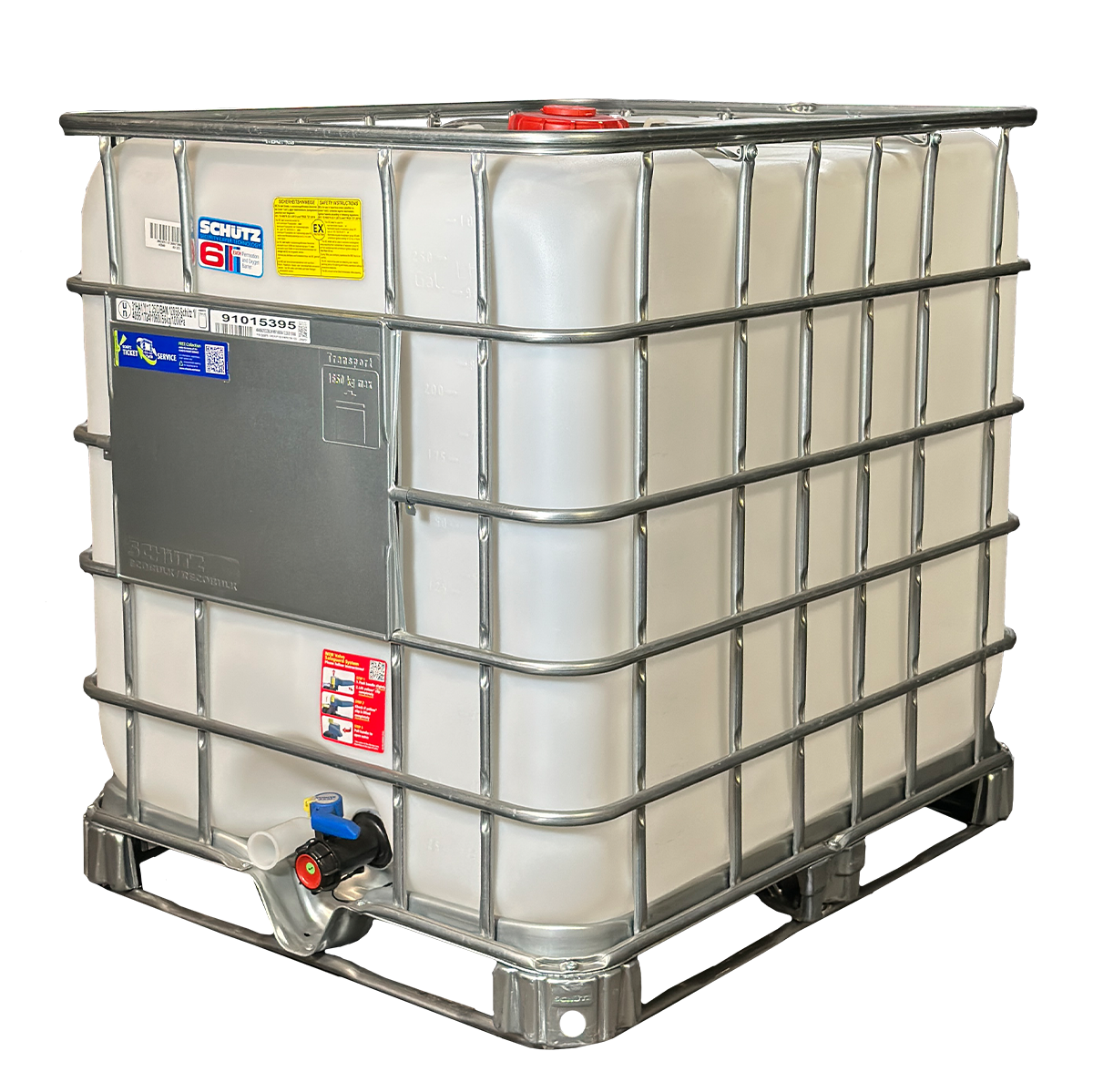 IBC-Container 1000l neu Ex-geschützt auf Stahlrahmenpalette mit 150mm ...